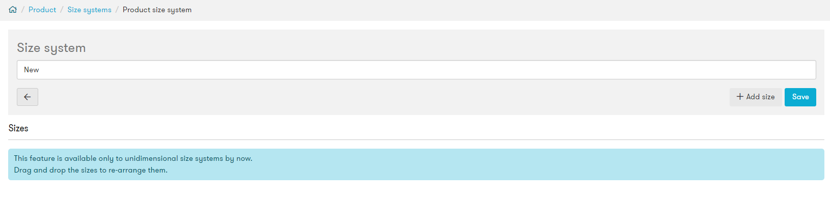 Size systems – Front Systems